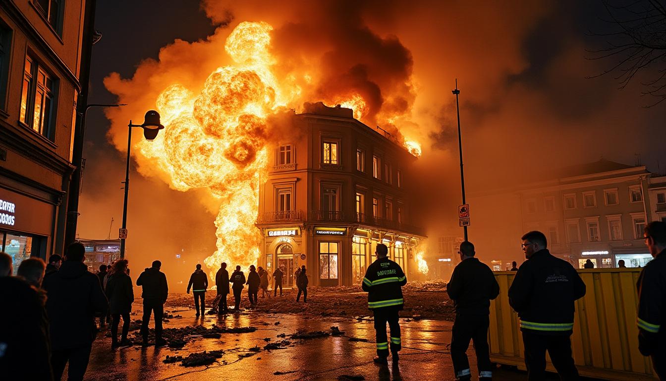 Un établissement lyonnais ravagé par les flammes après une explosion ...